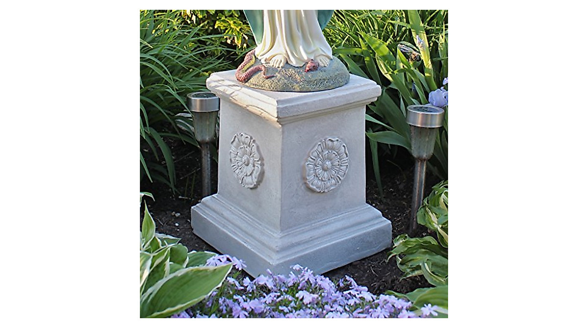 Design Toscano Garden Plinth: English Rosette Pedestal - Stone