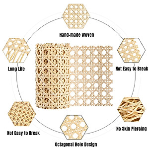 Cane Webbing Roll Rattan Webbing - Caning Material for Chairs Sukh 18 Inch Wide Cane Webbing Woven Open Mesh Cane Rattan Natural Cane Webbing Sheet for Chairs,Cabinet 3.3 FEET