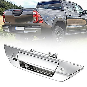 Aramox Trunk Handle Reverse Camera, Car Trunk Handle Color Backup Camera ABS IP66 Waterproof 150‑170° Wide Angles Replacement for Hilux 2017‑2021(Silver)