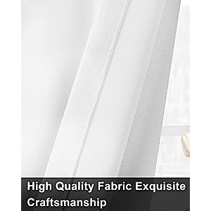 SNITIE White 96in Long Velvet Curtains with Grommet, Super Soft Thermal Insulated Noise Reducing Thick Light Filtering Velvet Drapes for Living Room and Bedroom, Set of 2 Panels, 52 x 96 Inch Long