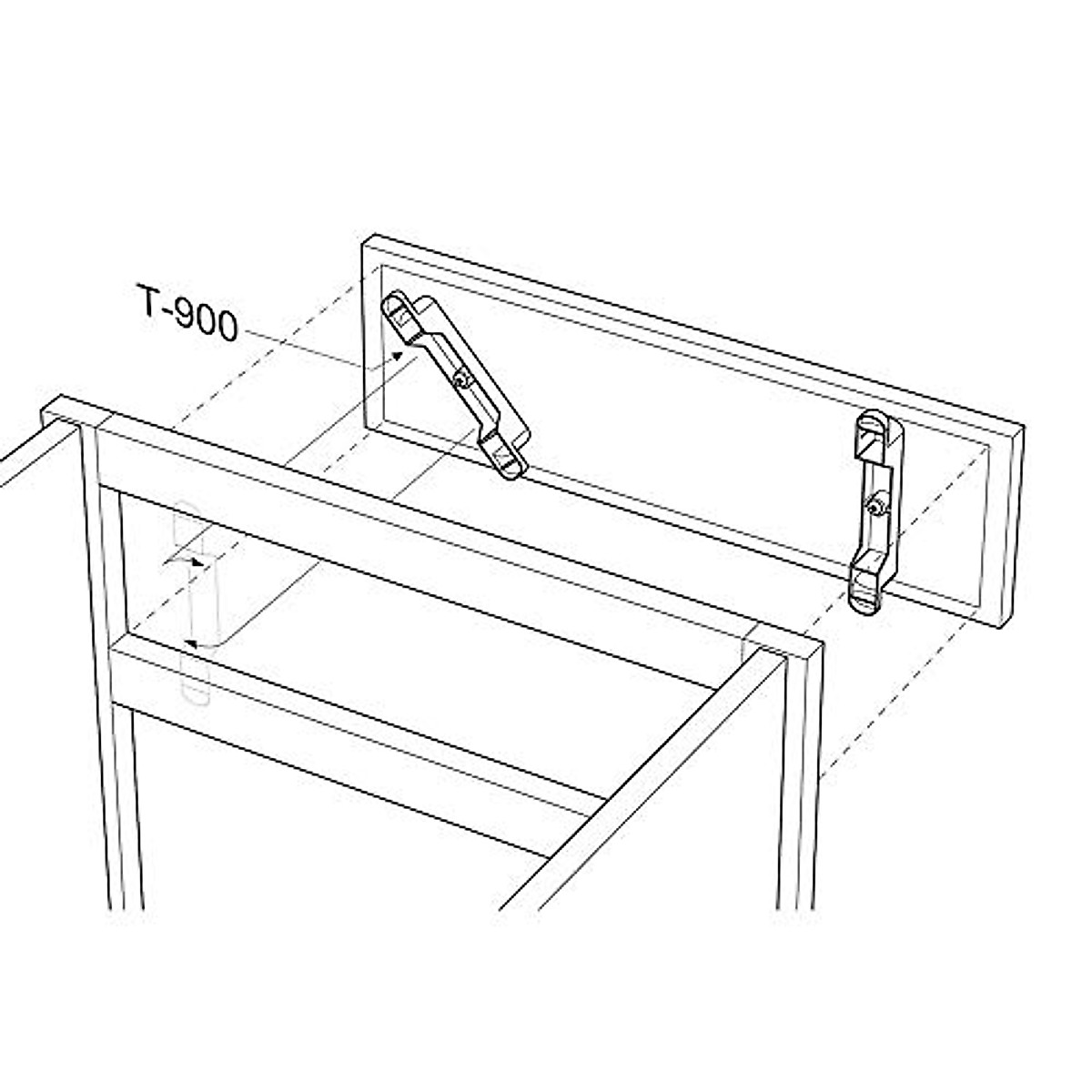 False Front Cabinet Clips 4-1/2" - Fake Drawer Clips/False Drawer Front Clips - 2 Sets 4 Clips