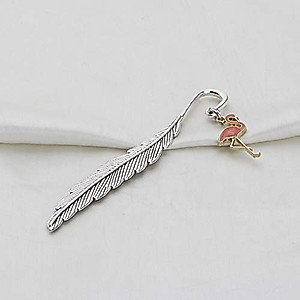 KUIYAI Animal Metal Bookmark Tibetan Silver Bookmark Literary Reader Gift (Flamingo)