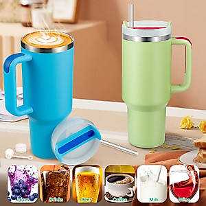 BELYQLY 40oz - New Version Stainless Steel Vacuum Insulated Tumbler with Lid and Straw for Water, Smoothie and More, Iced Tea or Coffee (Green)