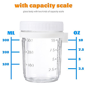 Luxshiny 4PCS Overnight Oats Containers, 14 oz Meal Prep Jars Glass Overnight Oats Jar With Lids And Spoons Large Mouth Mason Jars for Yogurt Milk Cereal