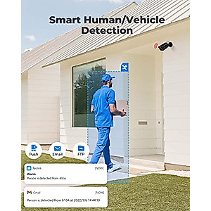 REOLINK 4K Security Camera Outdoor System, Surveillance IP PoE Camera with 25FPS Daytime, Human/Vehicle/Pet Detection, 100F IR Night Vision, Up to 256GB SD Card, RLC-810A (Black)