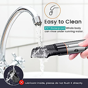 kensen 3-in-1 Body Hair Trimmer, Body Groomer Trimmer for Men, Men's Groin & Pubic Hair Trimmer, Manscaping Trimmer, Body Groomer for Men, Waterproof Male Hygiene Razor, Men's Gift (Gray)