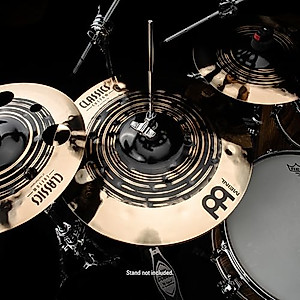 Meinl Cymbals Classics Custom Dual 14" Hihat Cymbal Pair for Drum Set, Dark/Brilliant — Made in Germany — B12 Bronze, 2-Year Warranty, (CC14DUH)