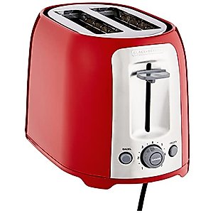 BLACK+DECKER 2-Slice Toaster, Red, TR1278RM