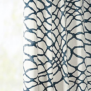 HPD Half Price Drapes Printed Cotton Twill Curtains For Room Décor 50 X 108 (1 Panel), PRTW-D50C-108, Ellis Blue