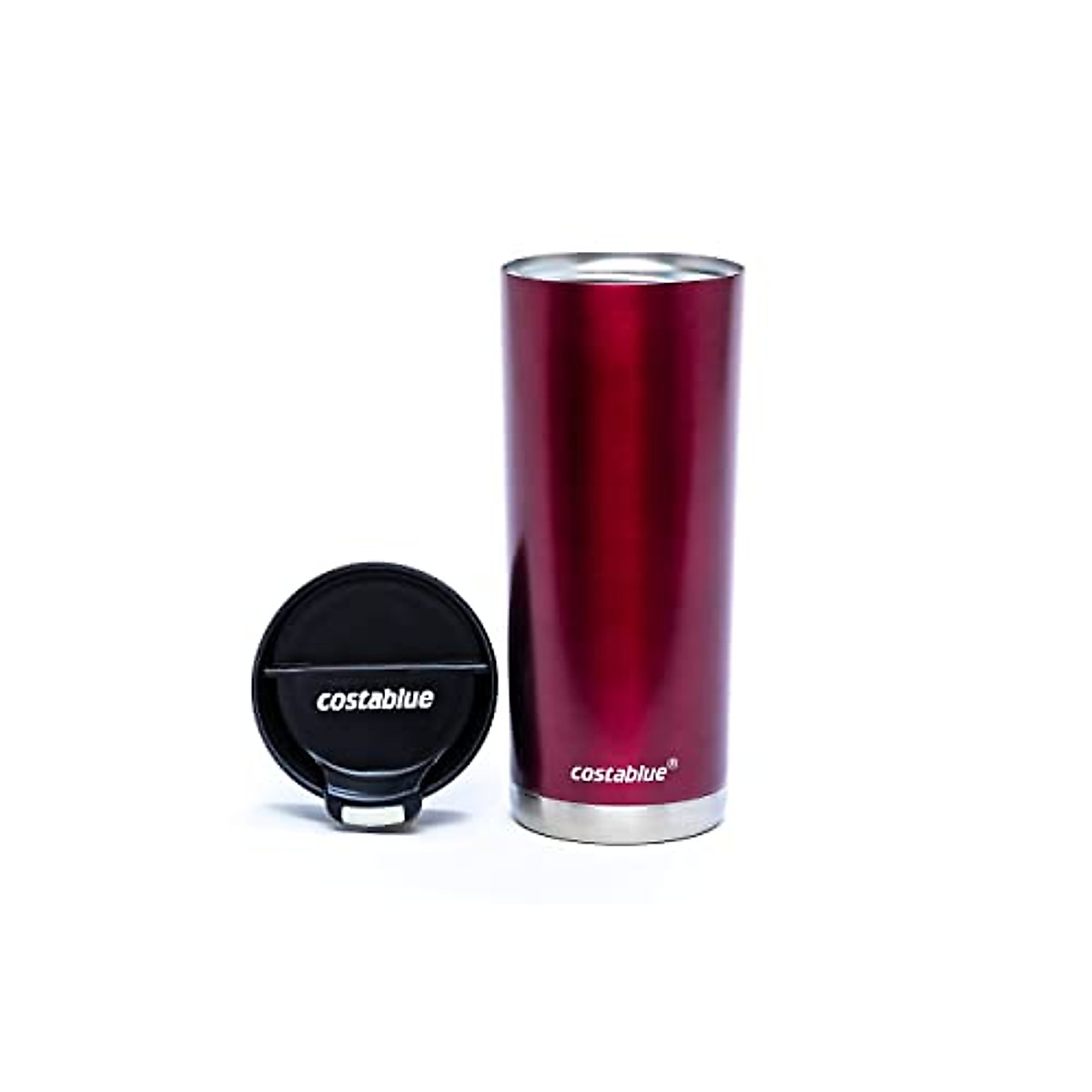 costablue Vacuum Insulated Stainless Steel Thermal Travel Mug - Keeps Drinks Cold or Hot for Hours - Leak-Proof, Dishwasher Safe Lid - 16 Ounces, Peach Cooper & Wine Purple Combo