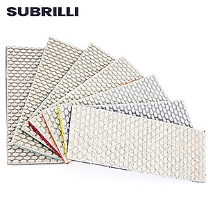 SUBRILLI Diamond Hand Polishing Pads 7 Pcs Set with Backing Pad for Glass Marble Concrete Polishing