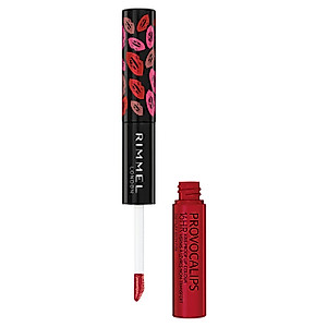 Rimmel London Provocalips 16hr Kiss-Proof Lip Color - Two-Step Liquid Lipstick to Lock in Color and Shine - 550 Play With Fire, .14 fl.oz.