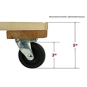 Shepherd Hardware 9854 Solid Wood Plant Dolly, 12-Inch x 18-Inch, 360-lb Load Capacity
