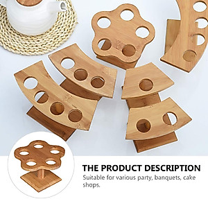 Japanese Sushi Hand Rolls Display Stand Flower Sushi Hand Roll Holder with 5 Holes Bamboo Ice Cream Cone Holder Cone Display Stand Restaurant Cupcake Cones Rack Serveware ice Cream Display Rack