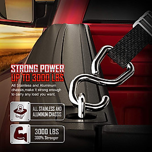 Tigeracing Tie Down Anchors Retractable Truck Bed Top Side D Ring All Metal Compatible with 1995-2018 Ram 1500 2500 3500, NOT for 2019+ Models, 3000 LBS Capacity of 4