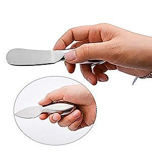 Cheese Knife Set, Cream Parmesan Cheese Knives Spreader Fork, Charcuterie Board Accessories, Complete Stainless Steel, 6-pack