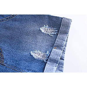 KIDSCOOL SPACE Baby Girl Boy Jean Overalls,Toddler Summer Denim Shortall,Blue,18-24 Months