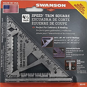 Swanson Tool Co 4-1/2 Inch Trim Speed Square, Model S0145