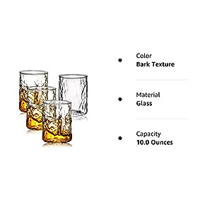 ZHMTang Premium Glass Beer Whiskey Cups Set of 4 Borosilicate Drinking Glasses for Iced coffee Cold Drinks Elegant Look Glassware for Beer and Whiskey Enthusiasts