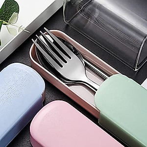 3pcs/set Cutlery Travel Portable Box Flatware Stainless Steel Spoons Forks Chopsticks Dinnerware Sets Kitchen Tableware