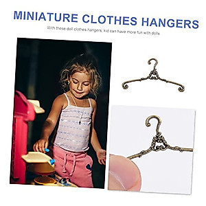 NUOBESTY 30 Pcs Dollhouse Hanger Mini Hangers Miniature Hangers Ornaments Dress Outfit Holder Metal Clothes Hanger Dollhouse Furniture Mini Clothing Rack American Doll Bush Wardrobe Alloy