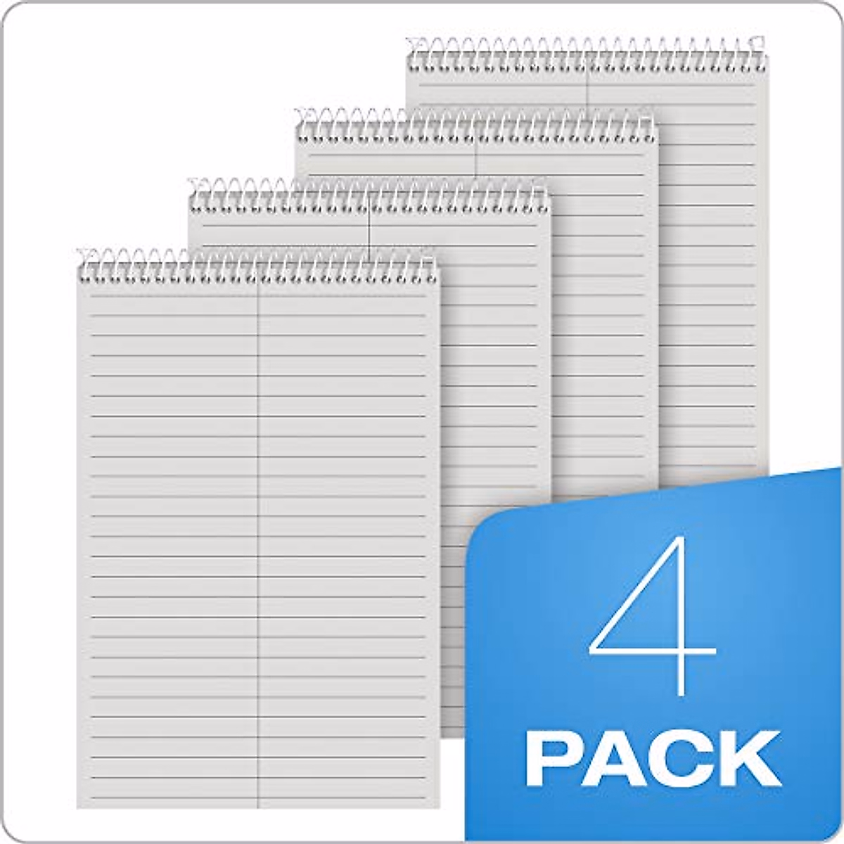 TOPS Prism Steno Books, 6" x 9", Gregg Rule, Gray Paper, 80 Sheets, Perforated, 4 Pack (80274)