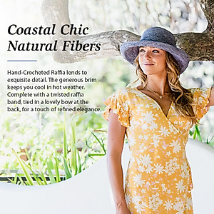 Wallaroo Hat Company – Women’s Catalina Sun Hat – Wide Brim Natural Fiber and Adjustable Sizing for Medium Crown Sizes – Chic Hat for Garden Parties, Beach Getaways and Outdoor Events (Natural)