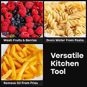 lily&stone Large Stainless Steel Pump Salad Spinner with Drain, Bowl, and Colander - Quick and Easy Multi-Use Lettuce Spinner, Vegetable Dryer, Fruit Washer, Pasta and Fries Spinner - 6.33 Qt