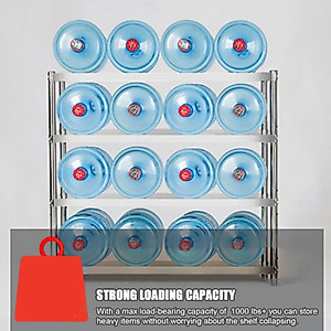 YEDECOR 4-Shelf Heavy Duty Storage Shelving Unit Stainless Steel Organizer Rack Free Standing Storage Shelf for Laundry Bathroom Kitchen Pantry, Silver,35.4" Lx15.8 Wx59.1 H