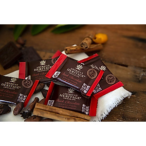 American Heritage Chocolate - 36 Artisanal Tasting Squares - 57% Cacao Dark Chocolate with a Hint of Vanilla, Orange, and Cinnamon