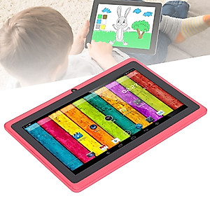 7 inch Kids Tablet Toddler Tablet for Kids, HD 4.4 Tablet 8GB ROM 512GB Expand, 3MP Camera 2600mah Battery Childrens Educational Tablet (Pink)
