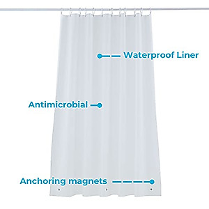 Linenspa Clear 4G Shower Curtain Liner – PEVA Waterproof Vinyl – 72 x 72 Inch Standard Shower Liner - Dorm Room Essentials