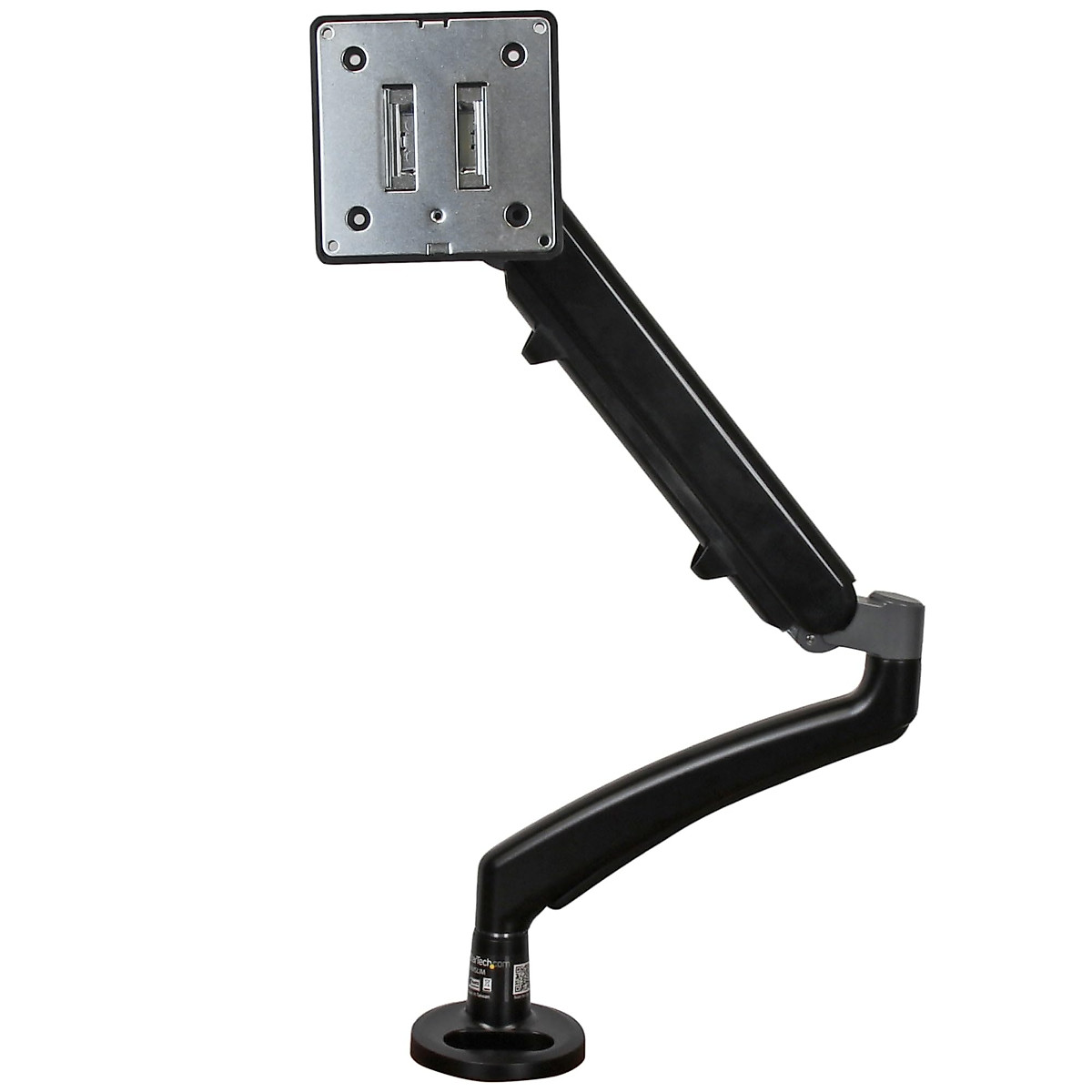 StarTech.com Desk Clamp Monitor Mount - Adjustable - Supports Monitors 12” to 34" (15.4lb/7kg) - Full Motion Slim VESA Mount Monitor Arm - Desk & Grommet Clamp -Black, TAA (ARMSLIM)