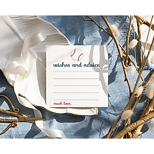 Baseball Advice Cards, 25 Pack - Fun Bridal Shower Activity, Best Wishes Graduation Congratulations New Parents Advice Baby Shower Game Alternative Birthday Time Capsule Cute Party Ideas