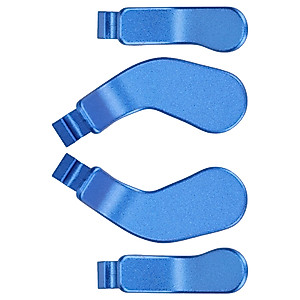 Metal Interchangeable Paddles, 4Pcs Stainless Steel Controller Paddles Hair Trigger Locks Buttons for Elite Series 2 Controller (Blue)