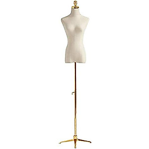 Mannequin Torso Mannequin Dress Form Torso Female Mannequin Dressmakers Dummies Fashion Students Display Bust with Metal Base Height Adjustable for Clothing Show (Gold Small)