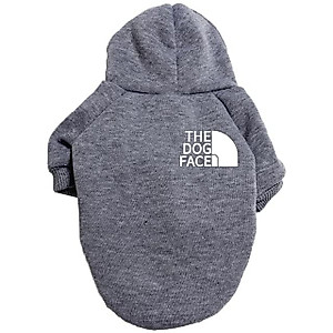 Dog Hoodie, Comfortable Soft Breathable Warm Dog Clothes, Outdoor Sports Dog Face Hoodie, for Small, Medium, and Large Dogs (XXXX-Large, Light Gray)
