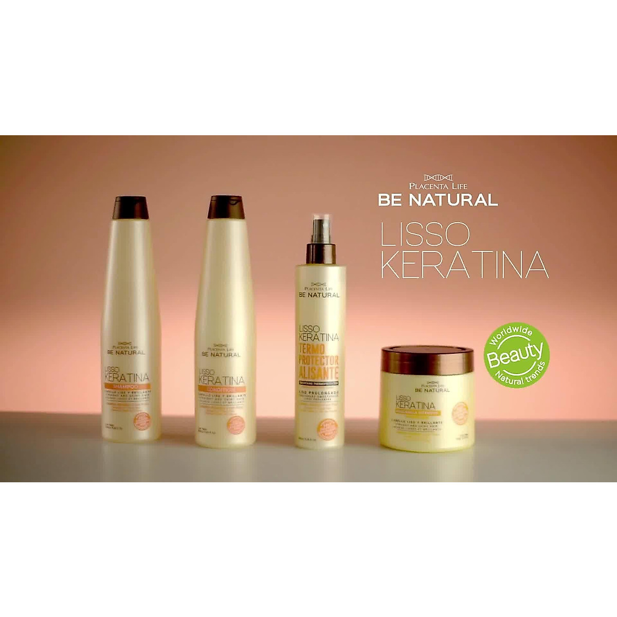 Placenta Life Be Natural Lisso Keratina Conditioner for Straight and Shiny Hair -350 gr/ 12.35 oz. (Lisso Keratina Conditioner)