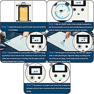 ZLAWIP pet Training mat, Scan pet Indoor Electric Shock mat, LED Screen Cats and Dogs Electric Shock mat, Electric Drive Training mat to Keep Pets Away from The Sofa, 3 Modes (30"x16")