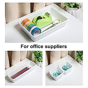 BYCY 32 PCS Drawer Organizers Office Interlocking Drawer Organizers Tray Dividers Storage Bins(32 Pack)