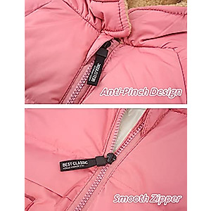 Happy Cherry Toddler Winter Warm Jacket Down Comfortable Coat Hoody Puffer Outwear Cartoon Cotton Hoodies Soft Solid Autumn Jackets Thick Windproof Coat 3-4 Years Pink