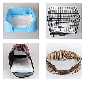 kathson 50 PCS Rabbits Disposable Diaper Cage Pad Super Absorbent Healthy Cleaning Underpads for Guinea Pigs,Hedgehogs, Hamsters, Chinchillas, Cats, Reptiles and Other Small Animals(Blue)