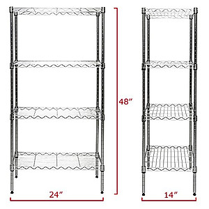 Apollo Hardware Chrome 4-Shelf Wire Shelving with Wheels 14"x24"x48" (Chrome)