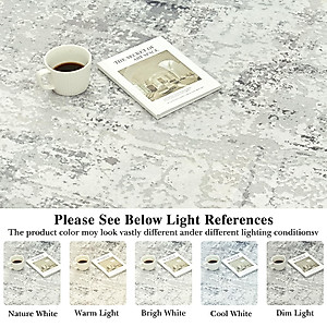 Art&Tuft Washable Rug, Anti-Slip Backing Abstract 8x10 Area Rugs, Stain Resistant Rugs for Living Room, Foldable Machine Washable Area Rug 8x10, Grey