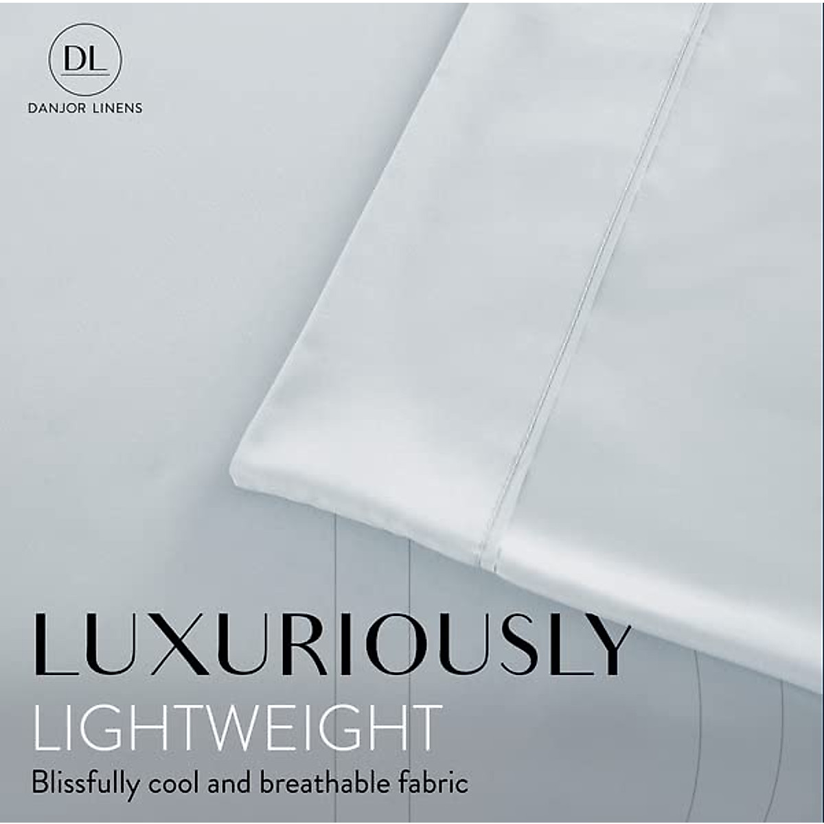 Danjor Linens Soft Bedding & Pillowcases Bed Linen Set with Deep Pockets, Queen, Ice Blue