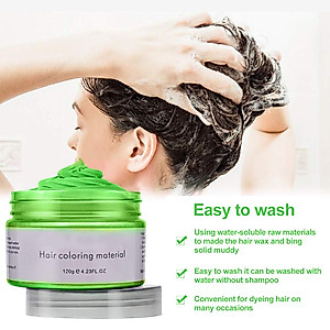 Acosexy Green Wax Hair Color, Natural Hair Strong Style Gel Cream Hair Dye, Instant Hairstyle Mud Cream for Party, Cosplay, Masquerade etc.