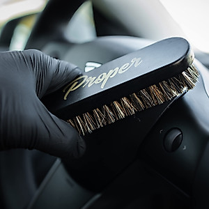 PROPER DETAILING CO. Leather Brush and Alcantara Brush | 2 Pack Leather Brush Car Detailing | Get Professional Results - Perfect for Cleaning Leather Seats, Sofas, and More | Detailing Brushes