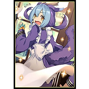 100ct Holographic Flashing (Laundry Dragonmaid) Top Loading Trading Card Sleeves Deck Protector for YuGiOh/Japanese Sized Cards 63x90mm (A02)