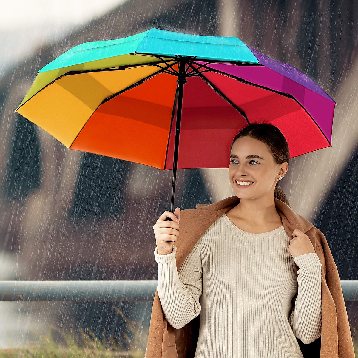 Repel Original Portable Travel Umbrella - Windproof, Compact for Rain & Wind - Perfect On-the-Go, Car & Backpack Umbrella