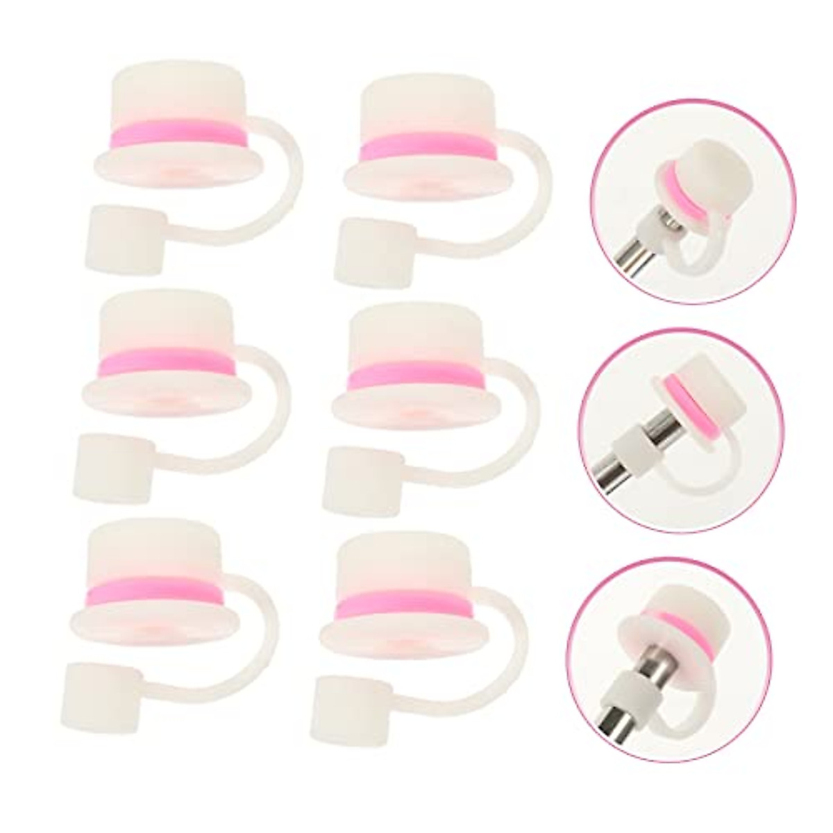ABOOFAN 18 Pcs Straw Cap Straw Covers Straw Decors Silicone Straw Straws for Tumblers Straw Hole Cover Drinking Straw Cover Reusable Straw Tips Covers Straw End Plugs Glass Straight 8mm